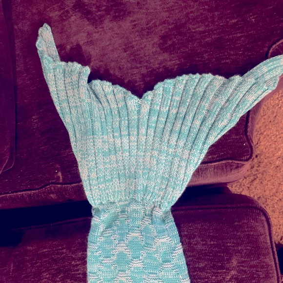 KNITs | Bedding | Aqua Color Knitted Mermaid Tail | Poshmark